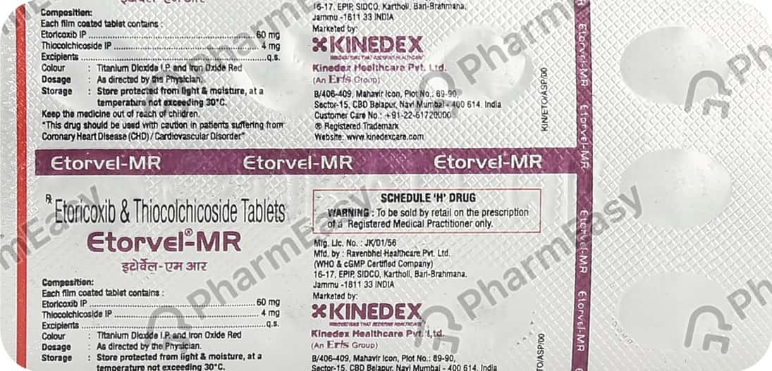 Etorvel Mr Strip Of 10 Tablets: Uses, Side Effects, Price & Dosage ...