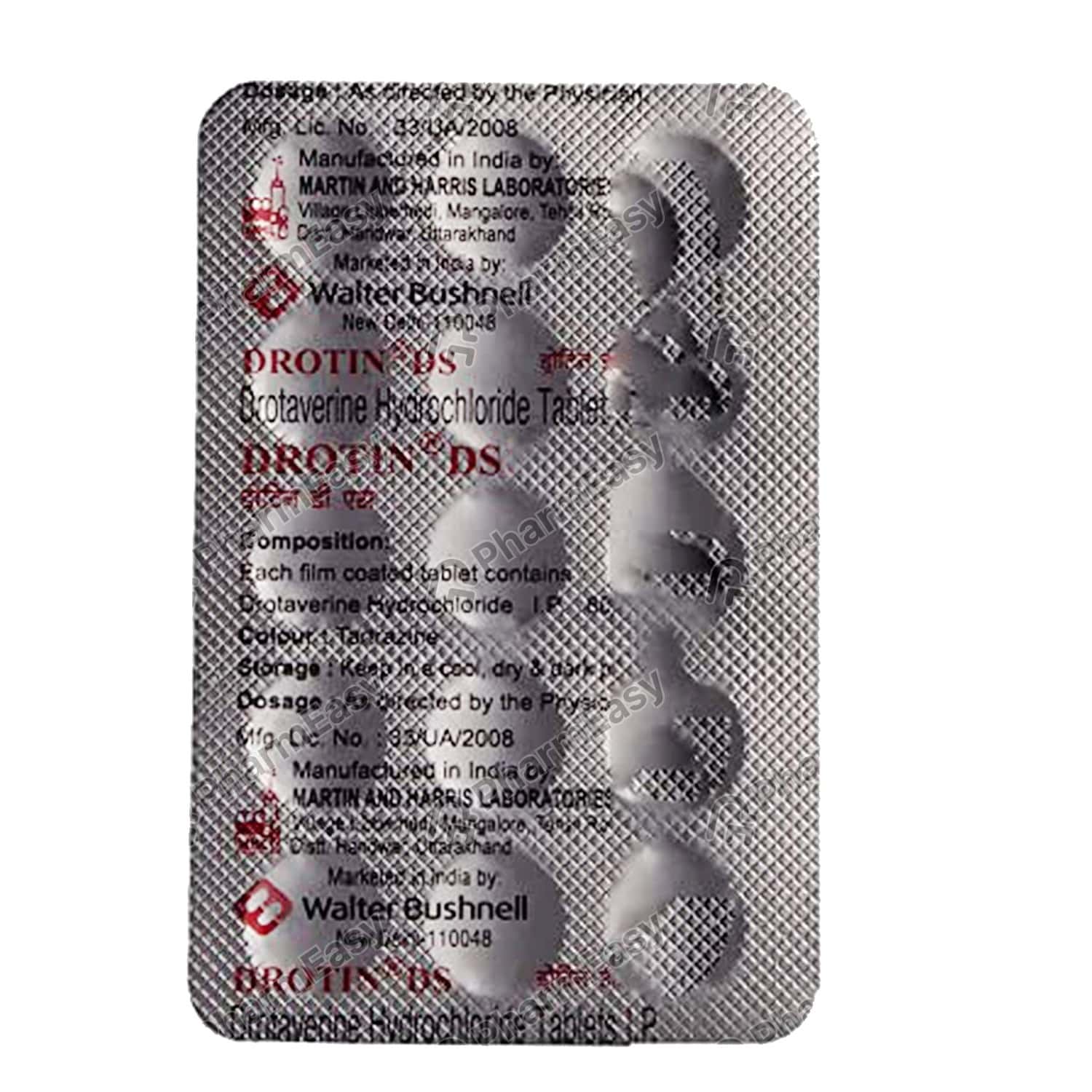 Drotin Ds 80 MG Tablet (15) - Uses, Side Effects, Dosage, Composition ...