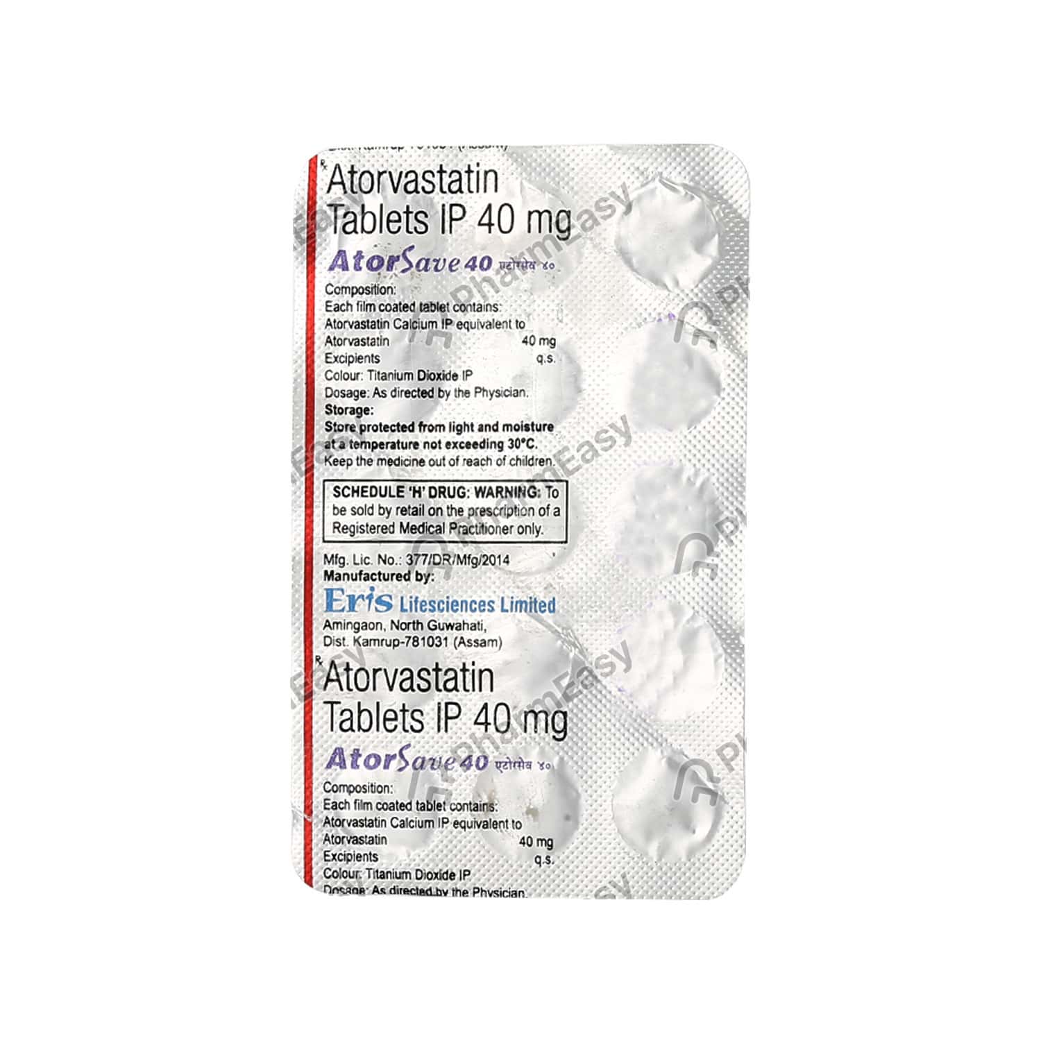 Atorsave 40 MG Tablet (15) - Uses, Side Effects, Dosage, Composition ...