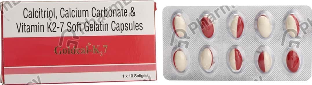 Goldcal K2 7 Capsules 10'S: Uses, Side Effects, Price, Dosage ...