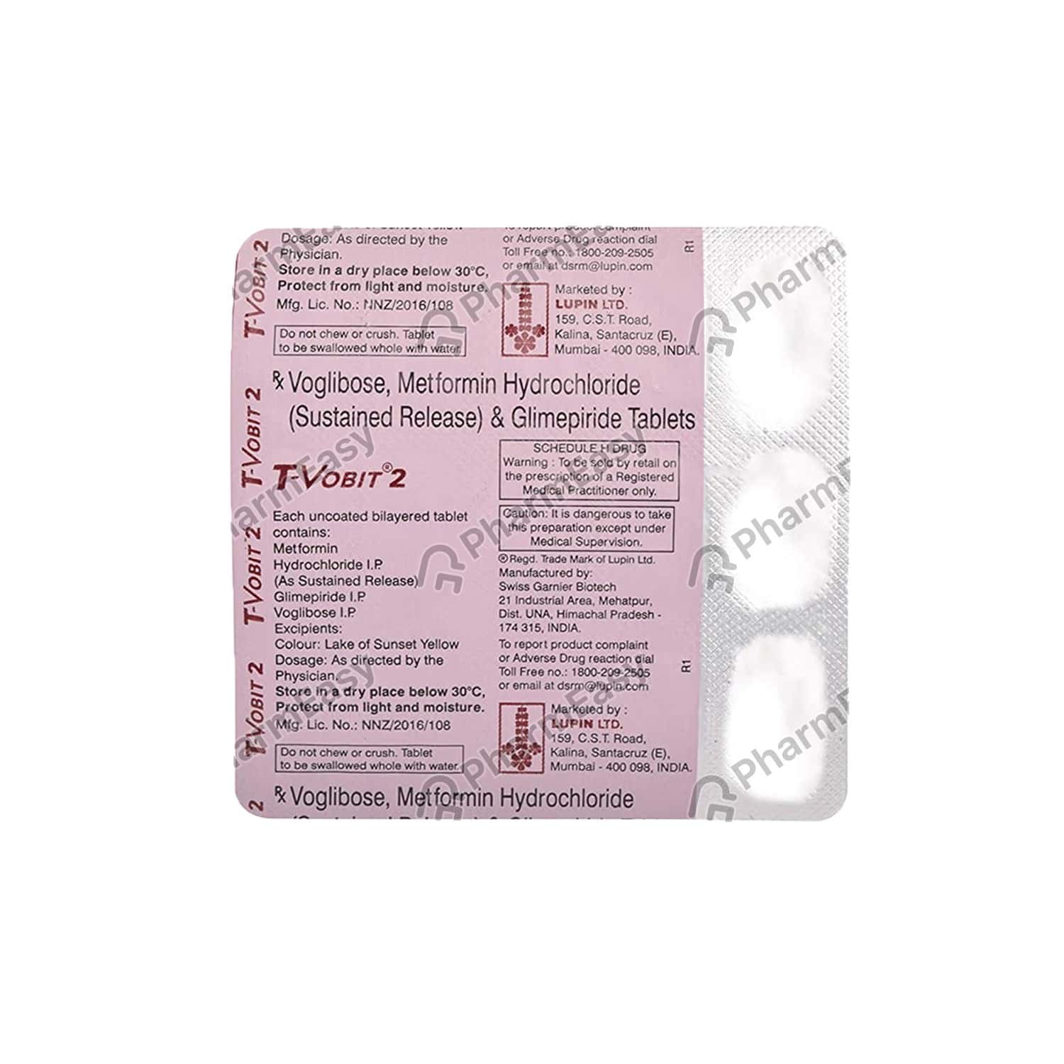 T Vobit 2mg Strip Of 10 Tablets - Uses, Side Effects, Dosage ...