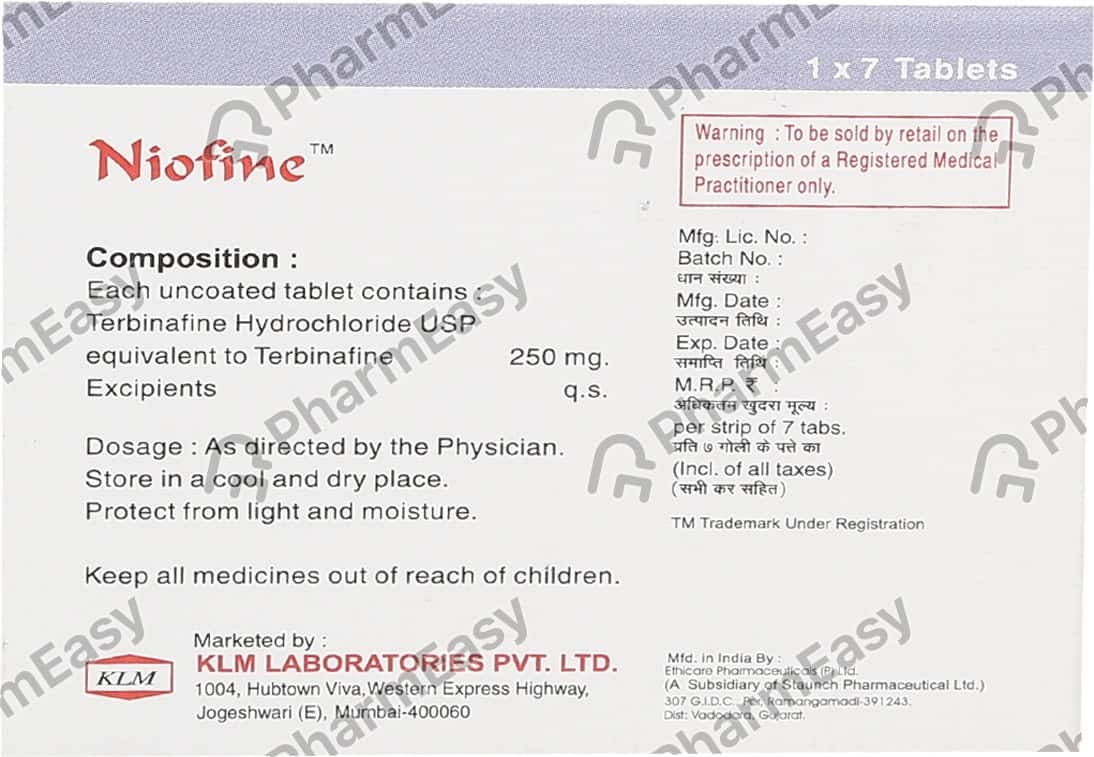 Niofine 250 MG Tablet (7): Uses, Side Effects, Price & Dosage | PharmEasy