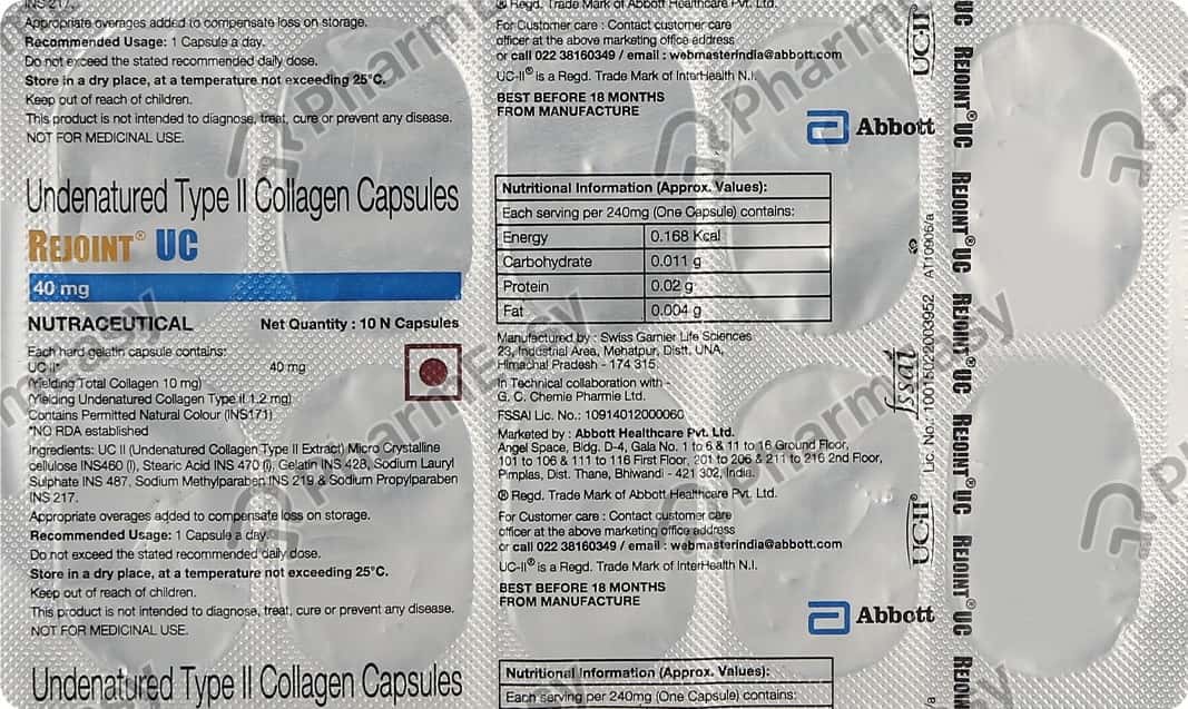 Buy Rejoint Uc 40 MG Capsule (10) Online at Flat 15% OFF | PharmEasy