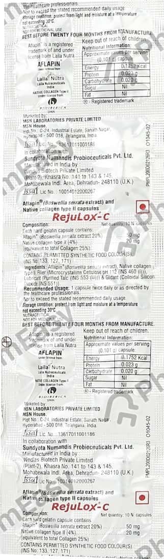 Buy Rejulox C Strip Of 10 Capsules Online & Save Up to 24% at PharmEasy