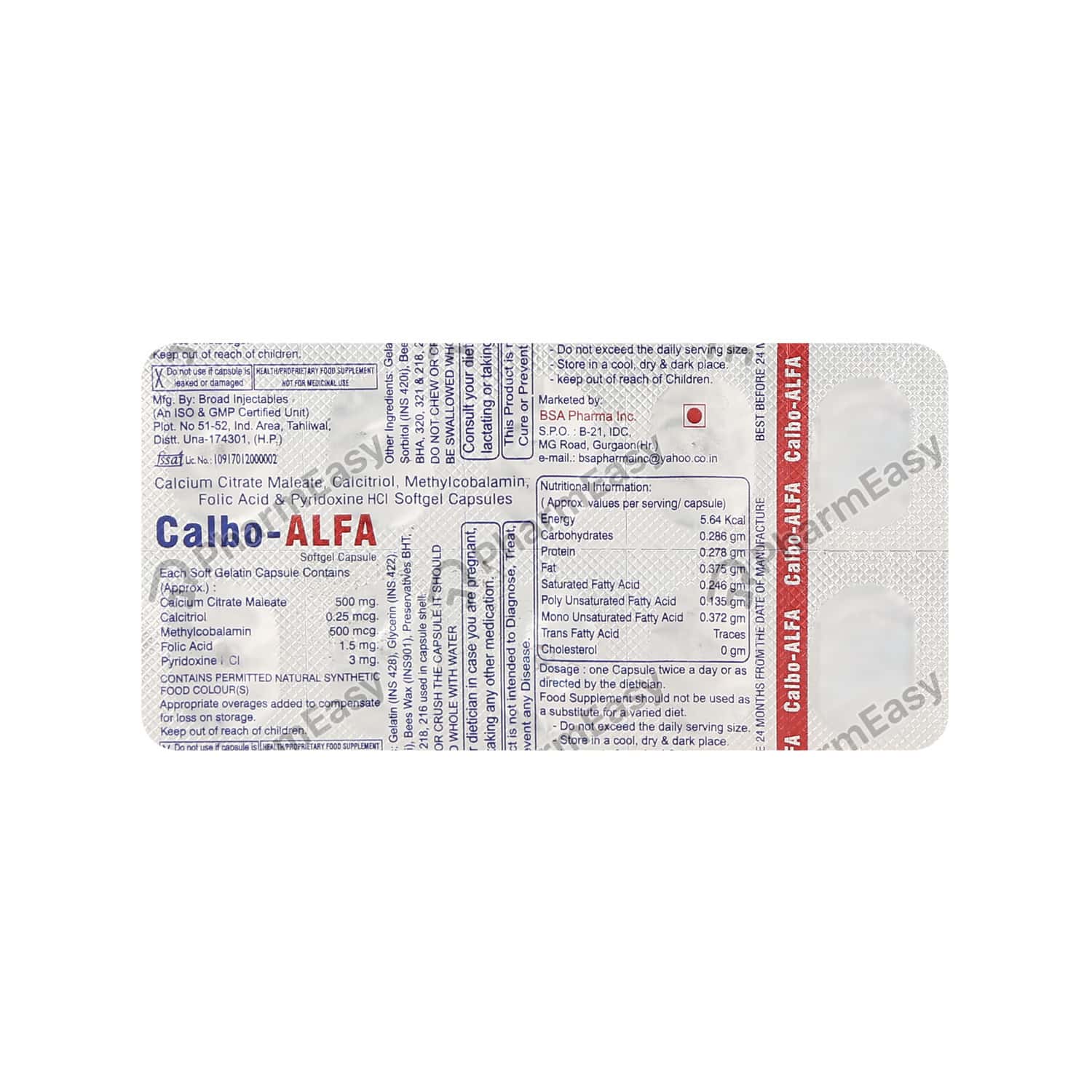 Buy Calbo Alfa Strip Of 10 Capsules Online at Flat 18% OFF* | PharmEasy