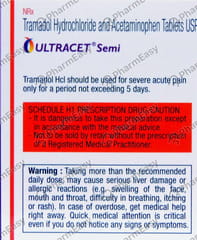 Ultracet Semi Strip Of 15 Tablets: Uses, Side Effects, Price & Dosage ...