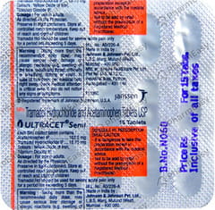 Ultracet Semi Strip Of 15 Tablets: Uses, Side Effects, Price & Dosage ...