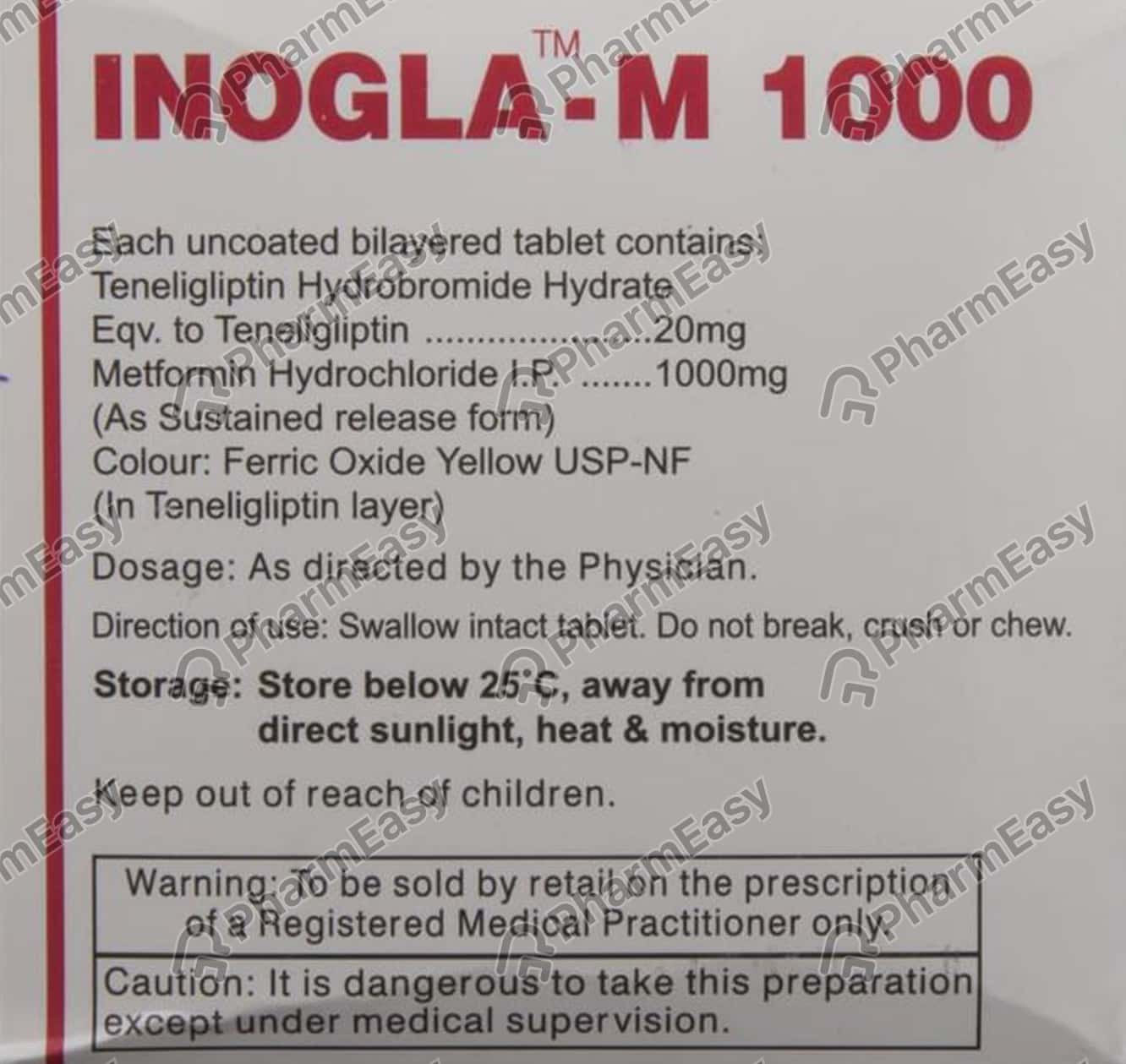 Inogla M 1000mg Strip Of 10 Tablets: Uses, Side Effects, Price & Dosage | PharmEasy
