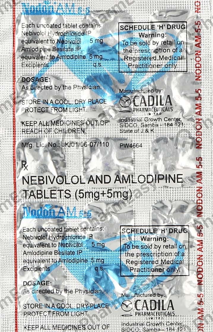Nodon Am 5/5mg Strip Of 15 Tablets: Uses, Side Effects, Price & Dosage ...