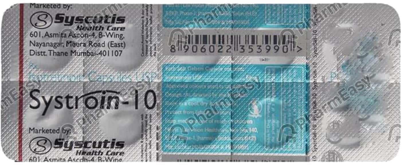 Systroin 10 MG Capsule (10): Uses, Side Effects, Price & Dosage | PharmEasy