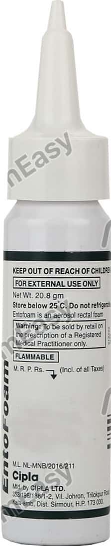 Buy Entofoam 10 %W/W Rectal Foam (20.8) Online at Flat 15% OFF | PharmEasy