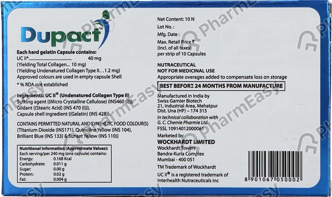 Buy Dupact 40 MG Capsule (10) Online at Flat 15% OFF | PharmEasy