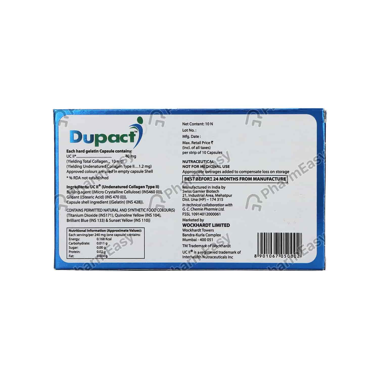 Buy Dupact 40mg Strip Of 10 Capsules Online at Flat 18% OFF* | PharmEasy