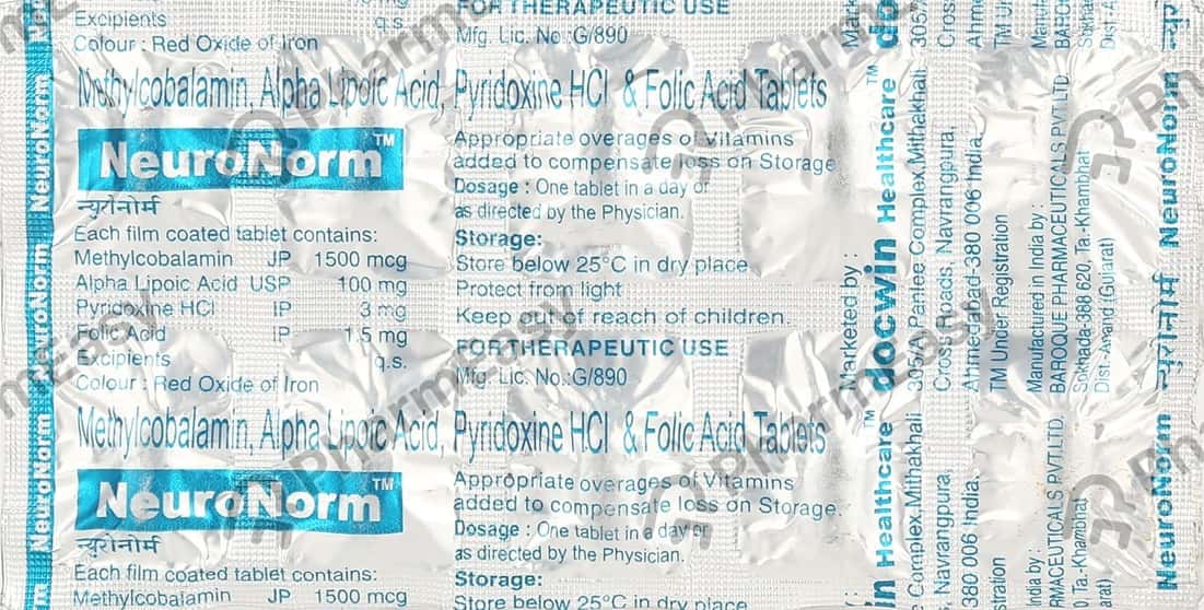 Buy Neuronorm Strip Of 10 Tablets Online at Flat 15% OFF | PharmEasy