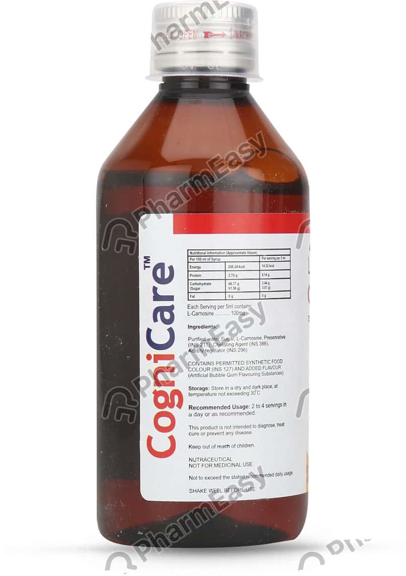 Cognicare 100 MG/5ML Syrup (200): Uses, Side Effects, Price & Dosage ...