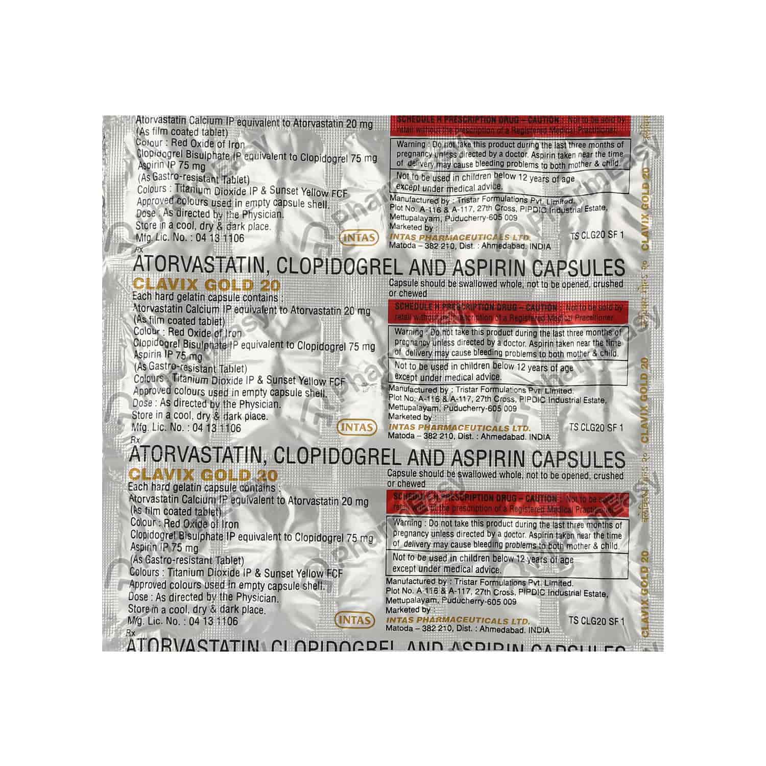 Buy Clavix Gold 20mg Strip Of 15 Capsules Online at Flat 18% OFF ...