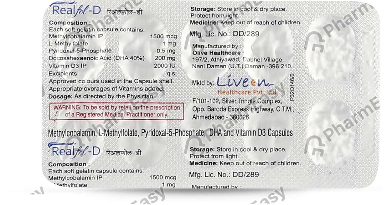 Buy Realfol D Strip Of 10 Capsules Online at Flat 15% OFF | PharmEasy