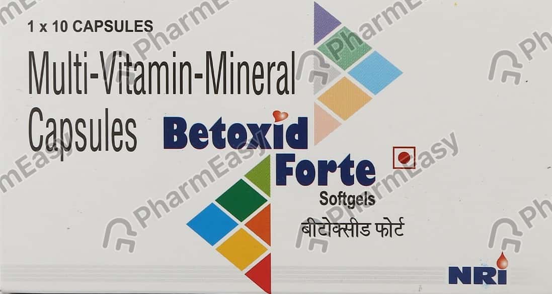 Betoxid Forte Strip Of 10 Capsules: Uses, Side Effects, Price & Dosage ...