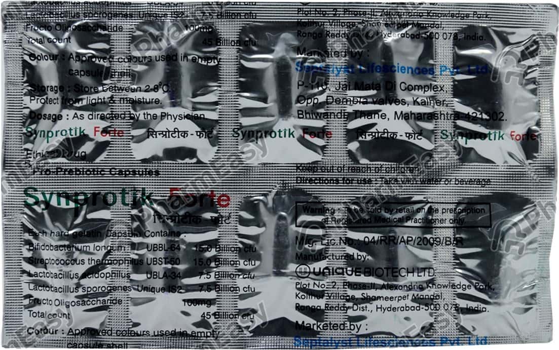 Buy Synprotik Forte Strip Of 10 Capsules Online & Save Up to 24% at ...