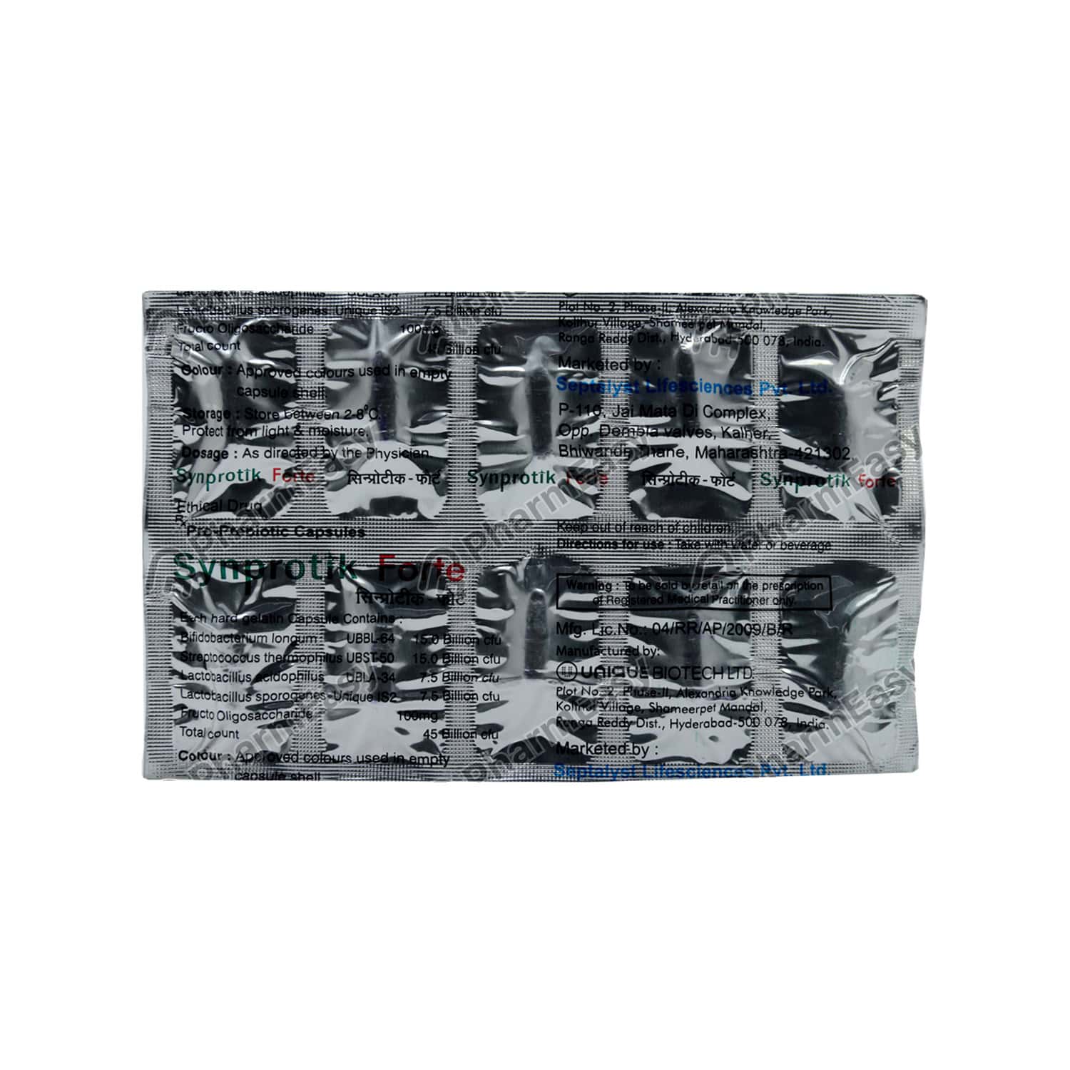 Buy Synprotik Forte Strip Of 10 Capsules Online at Flat 18% OFF ...