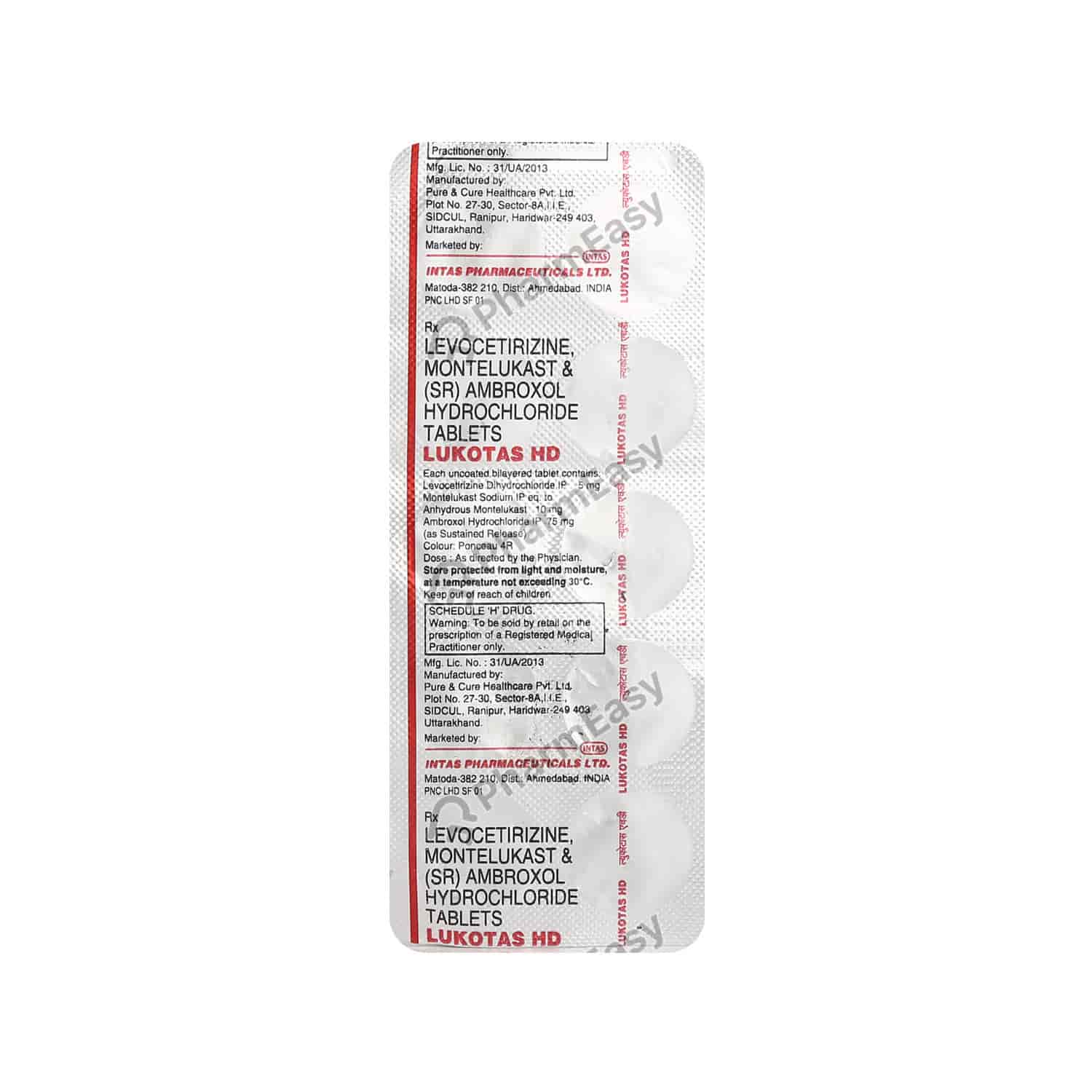 Buy Lukotas Hd Strip Of 10 Tablets Online at Flat 18% OFF* | PharmEasy
