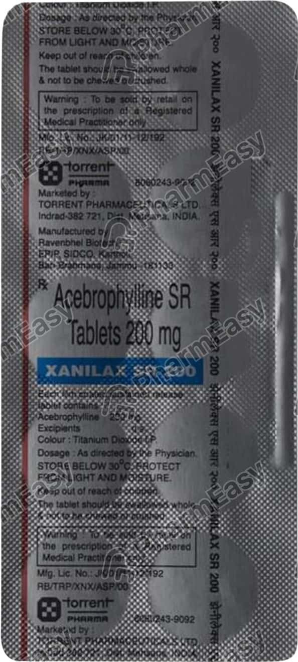 Xanilax Sr 200 MG Tablet (10): Uses, Side Effects, Price & Dosage ...