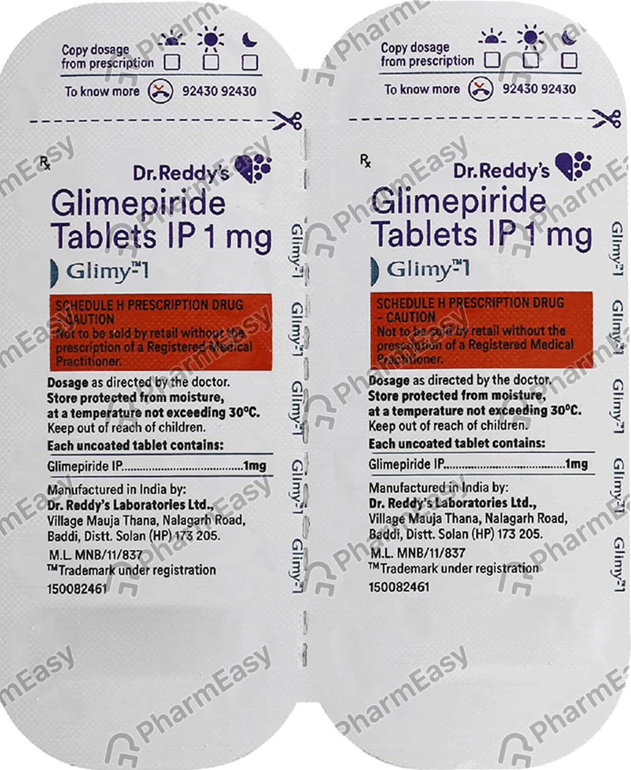 Glimy 1 MG Tablet (14): Uses, Side Effects, Price & Dosage | PharmEasy