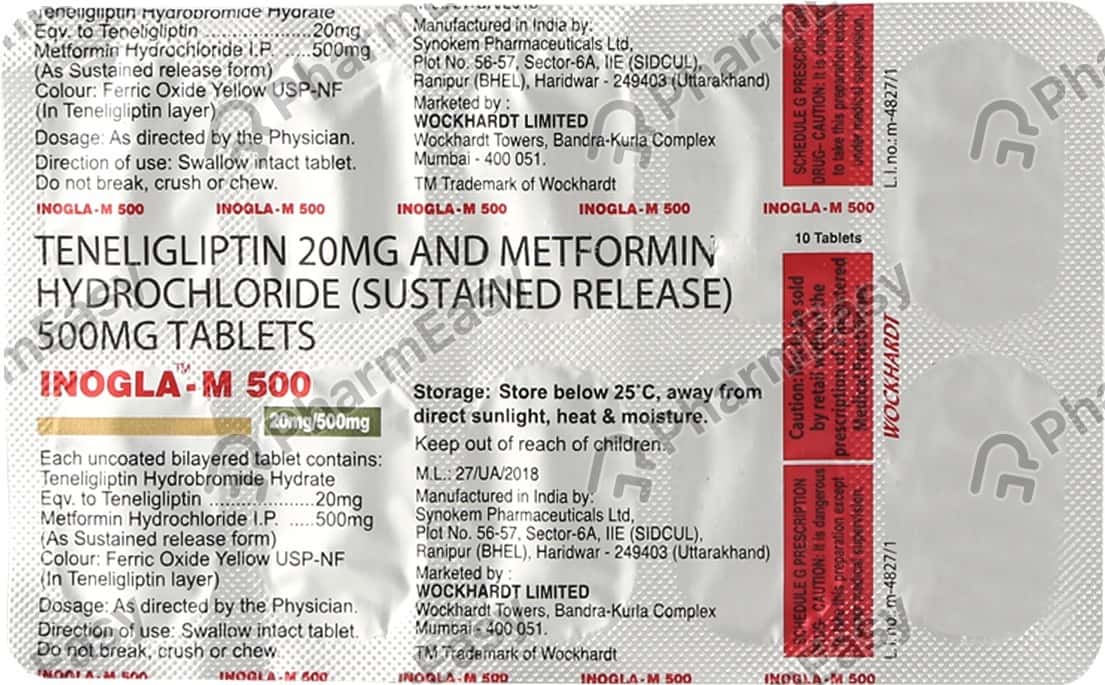 Inogla M 500mg Strip Of 10 Tablets: Uses, Side Effects, Price & Dosage ...