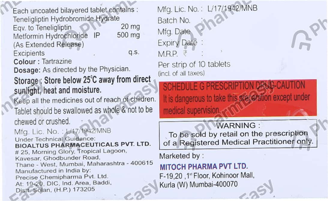 Tenamit M Strip Of 10 Tablets: Uses, Side Effects, Price & Dosage ...