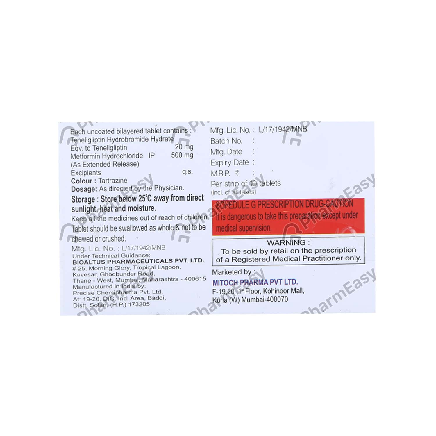 Tenamit M Strip Of 10 Tablets - Uses, Side Effects, Dosage, Composition ...