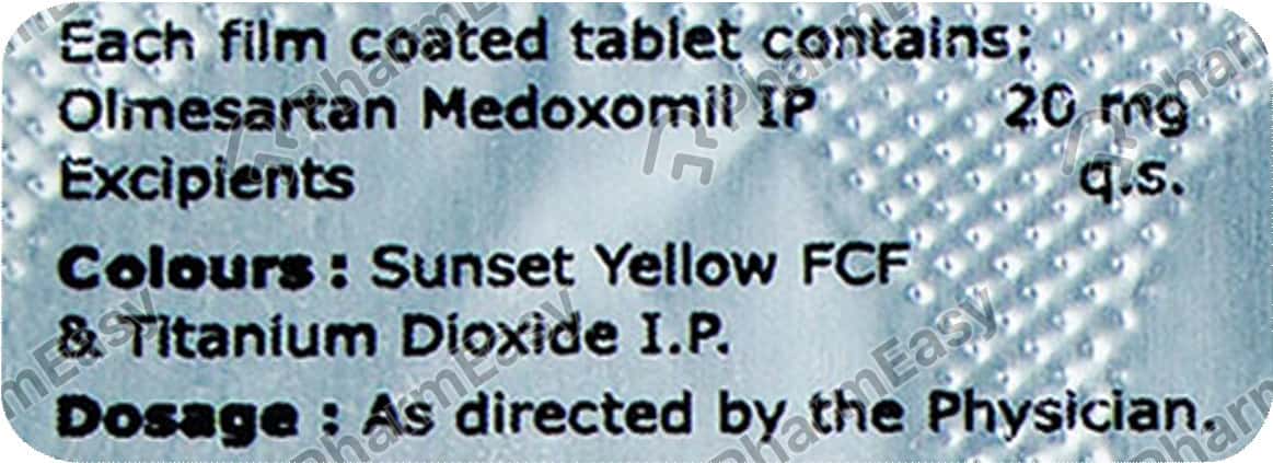 Olmesmart 20 MG Tablet (10): Uses, Side Effects, Price & Dosage | PharmEasy