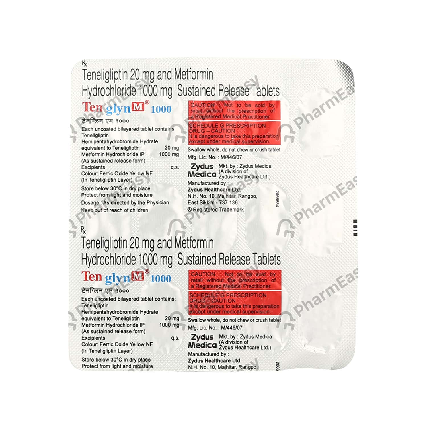 Tenglyn M 1000mg Strip Of 15 Tablets - Uses, Side Effects, Dosage ...
