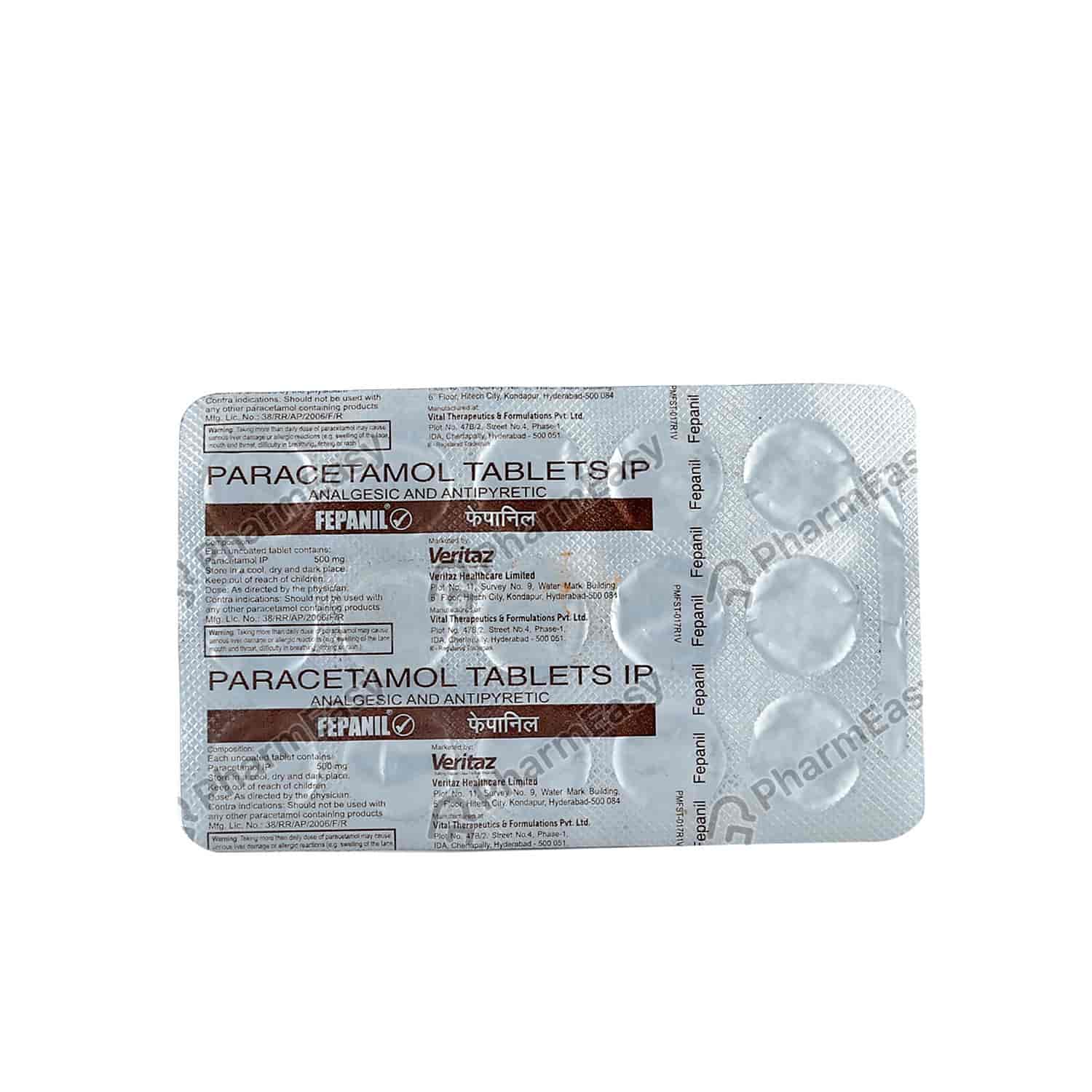 Fepanil 500mg Tab 15'S - Uses, Side Effects, Dosage, Composition ...