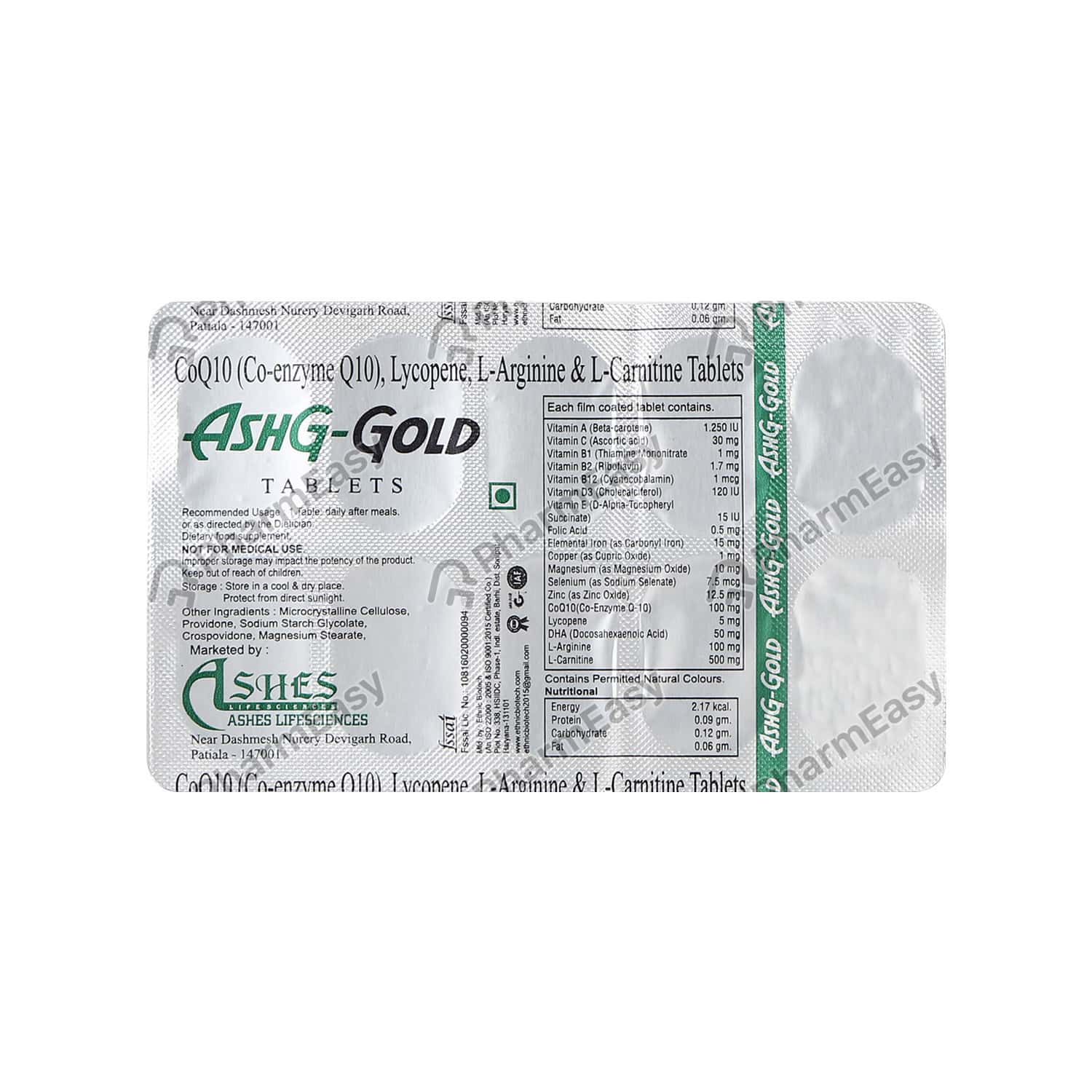 Buy Ashg-Gold Tab 10'S Online at Flat 18% OFF* | PharmEasy