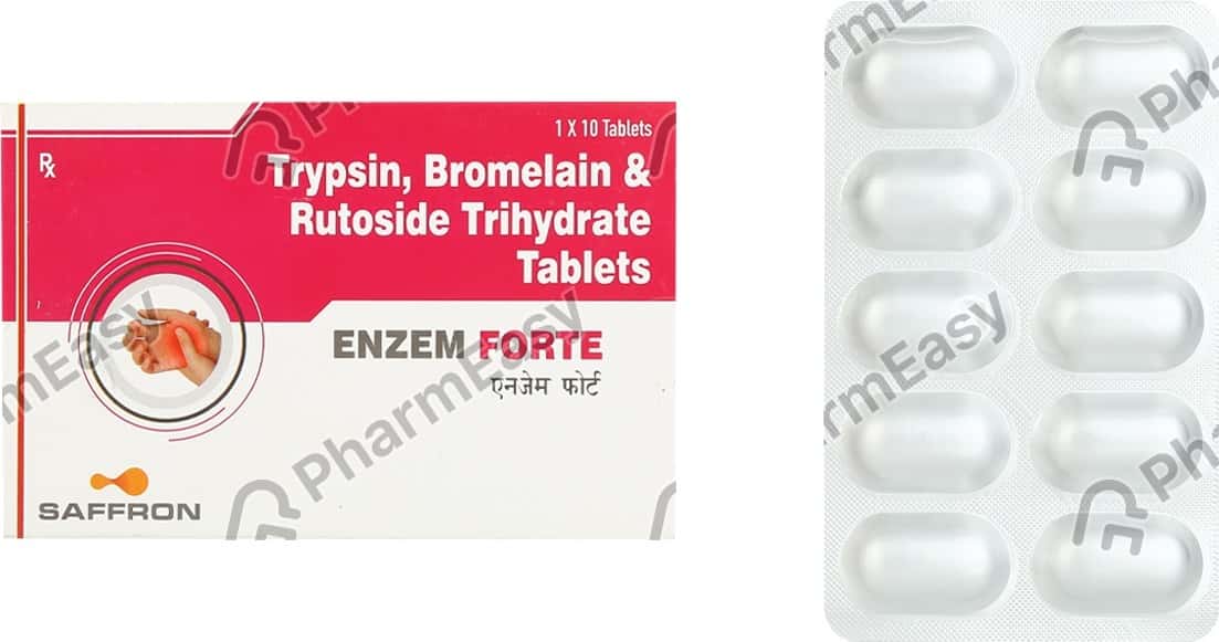 Enzem Forte Strip Of 10 Tablets: Uses, Side Effects, Price & Dosage ...