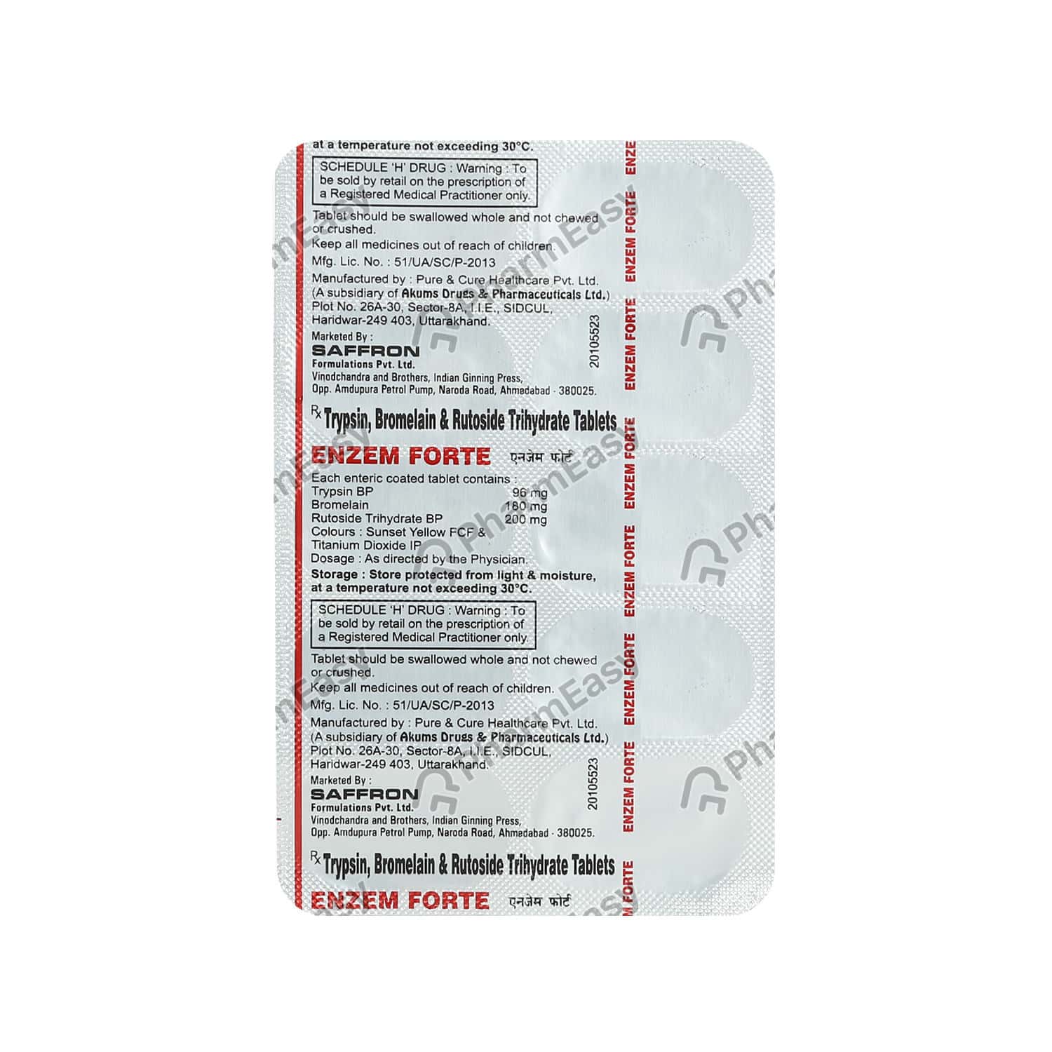 Enzem Forte Strip Of 10 Tablets - Uses, Side Effects, Dosage ...