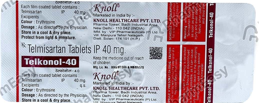 Telkonol 40 MG Tablet (10): Uses, Side Effects, Price & Dosage | PharmEasy
