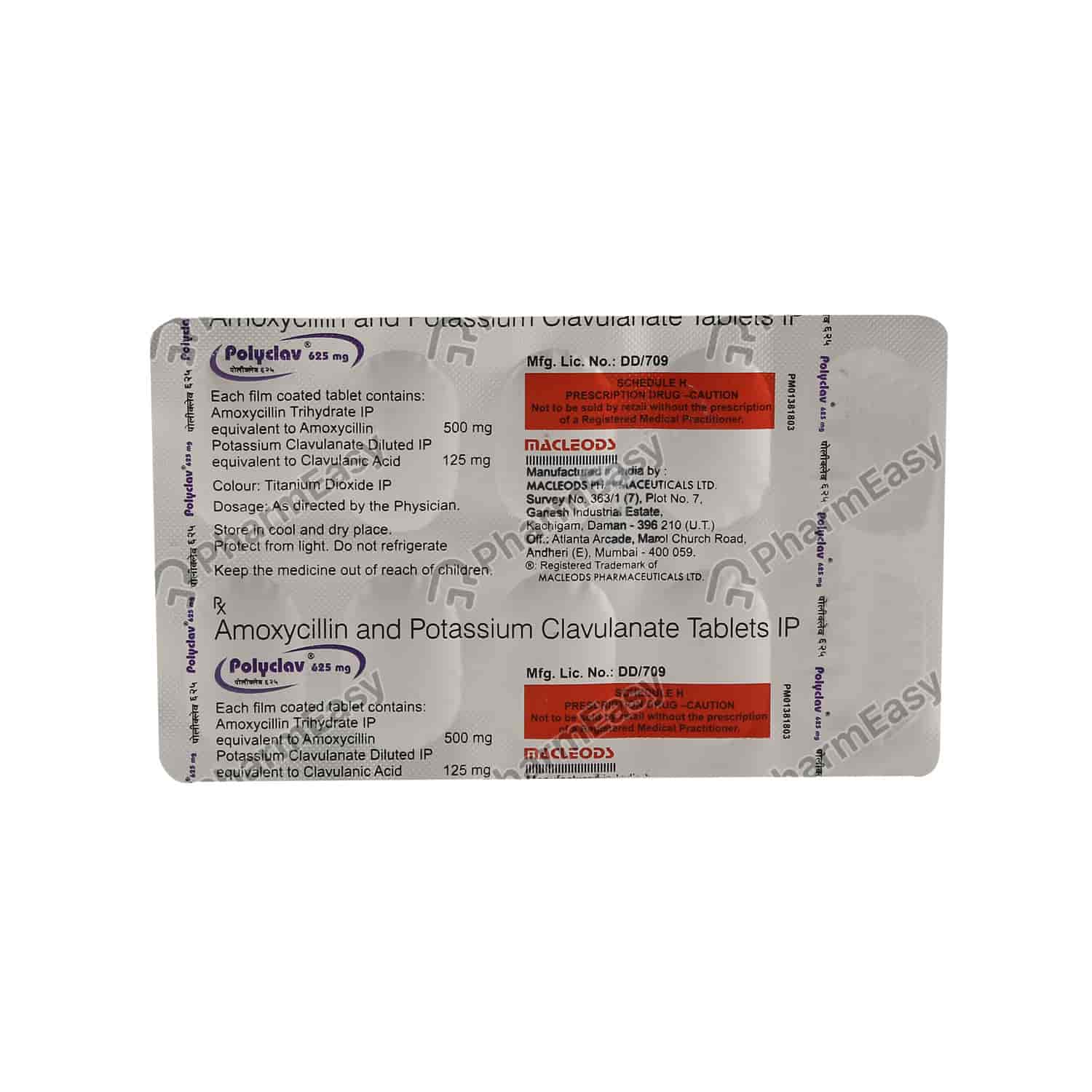 Polyclav 625mg Tab 10'S - Uses, Side Effects, Dosage, Composition ...