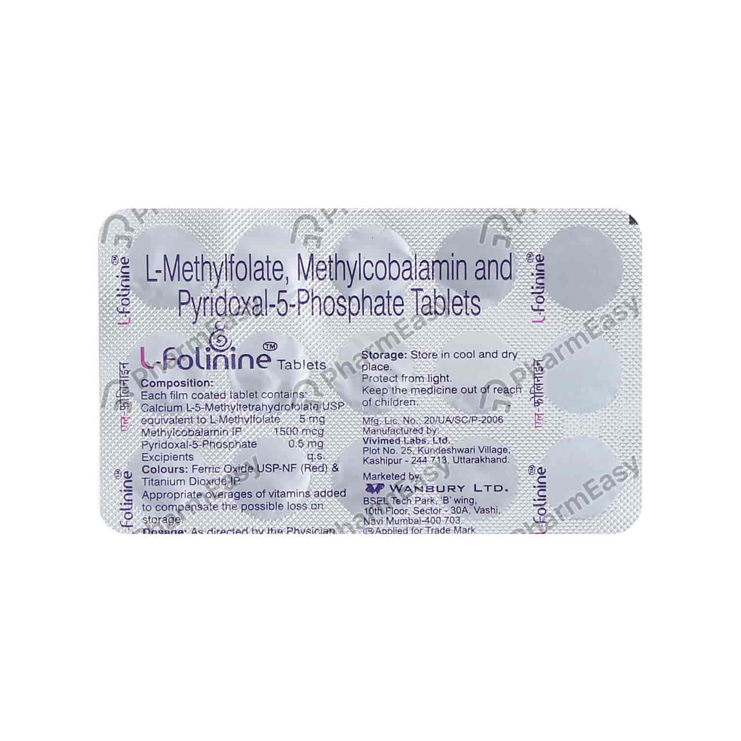 Buy L Folinine Strip Of 15 Tablets Online at Flat 18% OFF* | PharmEasy