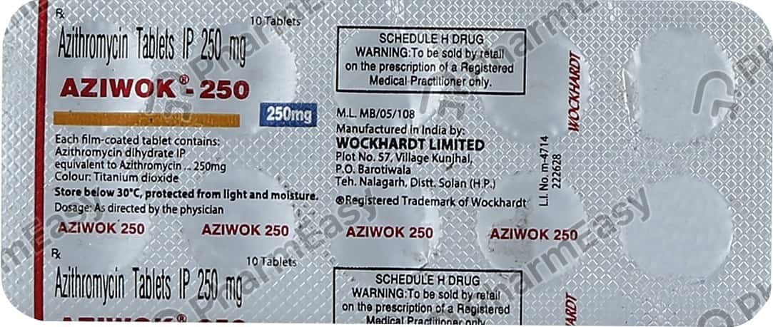 Aziwok 250 MG Tablet (10): Uses, Side Effects, Price & Dosage | PharmEasy