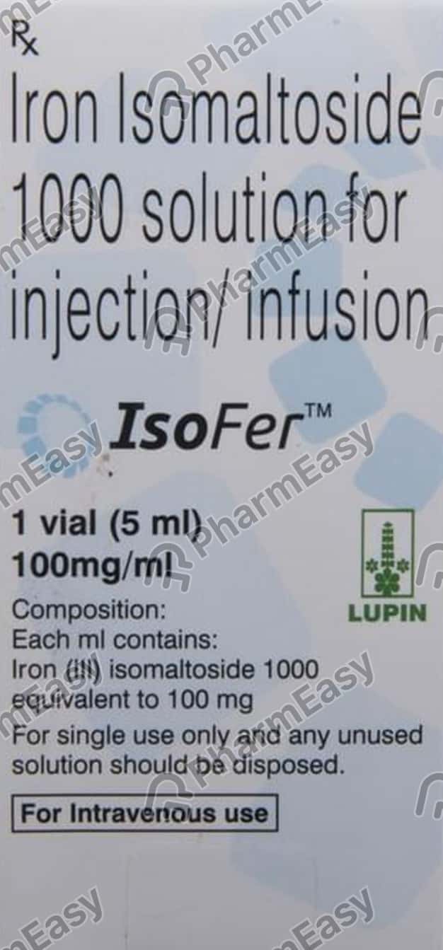 Isofer 100 MG Solution For Injection/Infusion (5): Uses, Side Effects ...