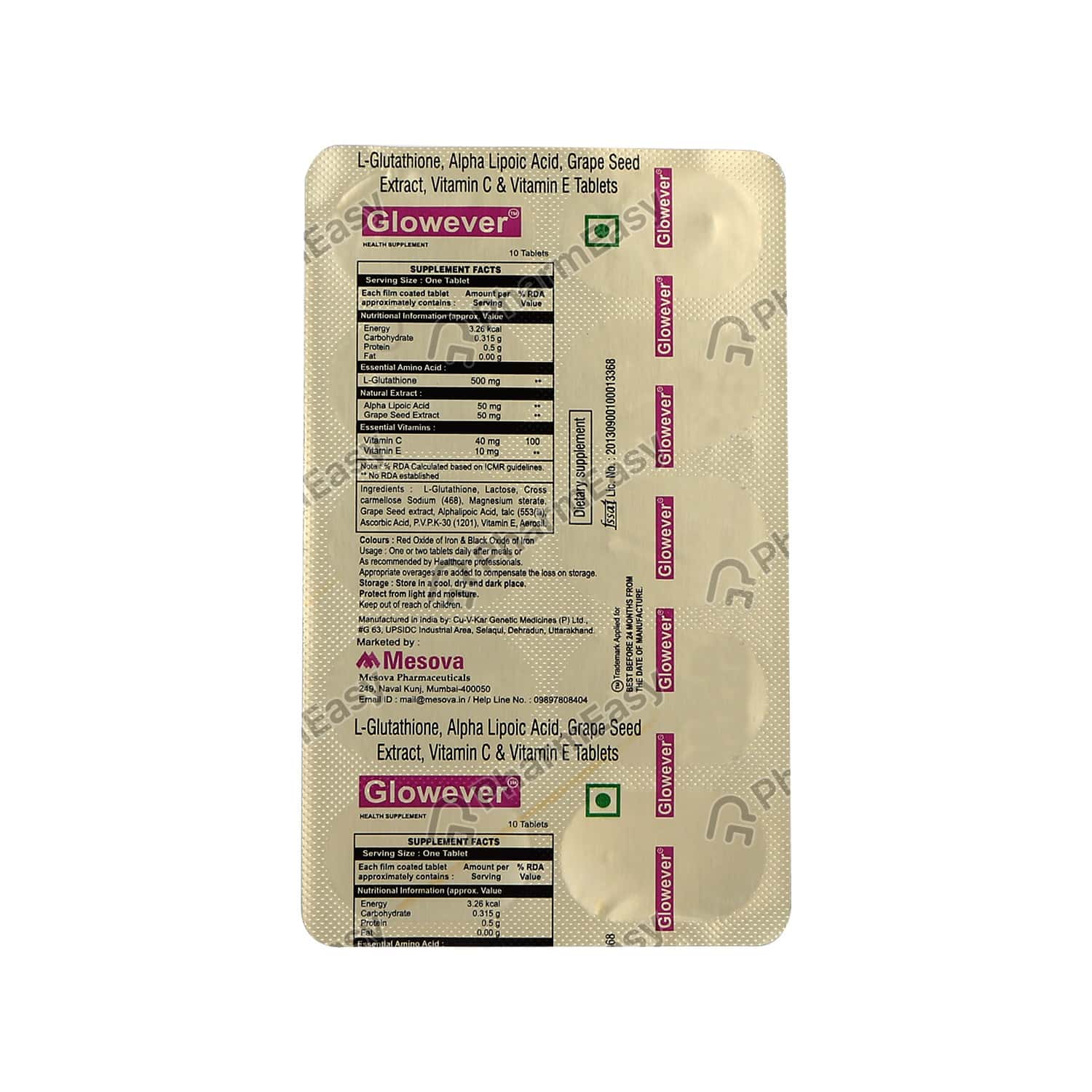Buy Glowever Tab 10'S Online at Flat 18% OFF* | PharmEasy