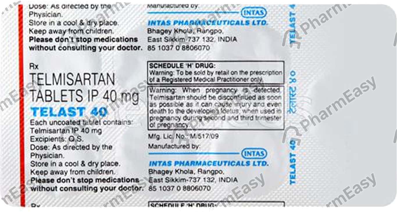 Buy Telast 40 MG Tablet (7) Online at Flat 15% OFF | PharmEasy