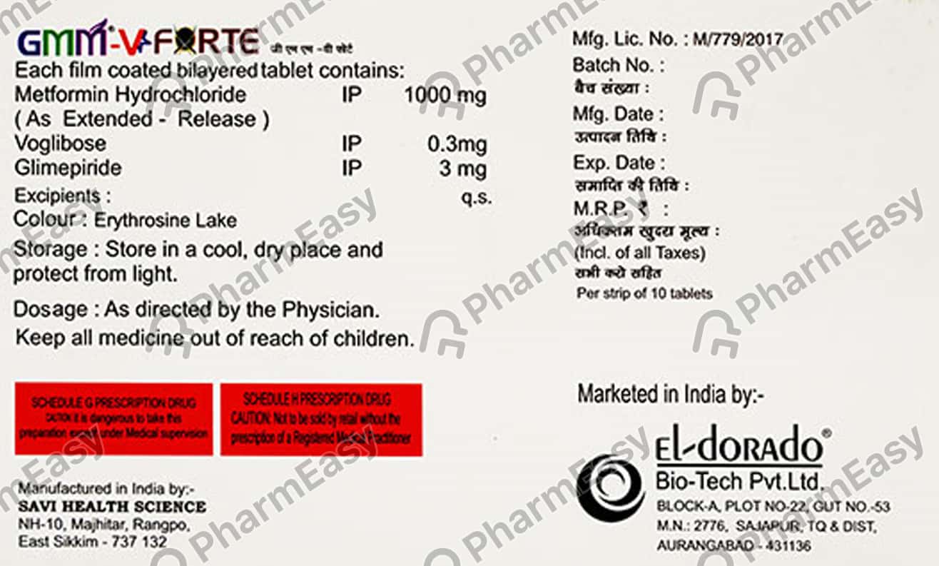 Gmm V Forte Strip Of 10 Tablets: Uses, Side Effects, Price & Dosage ...