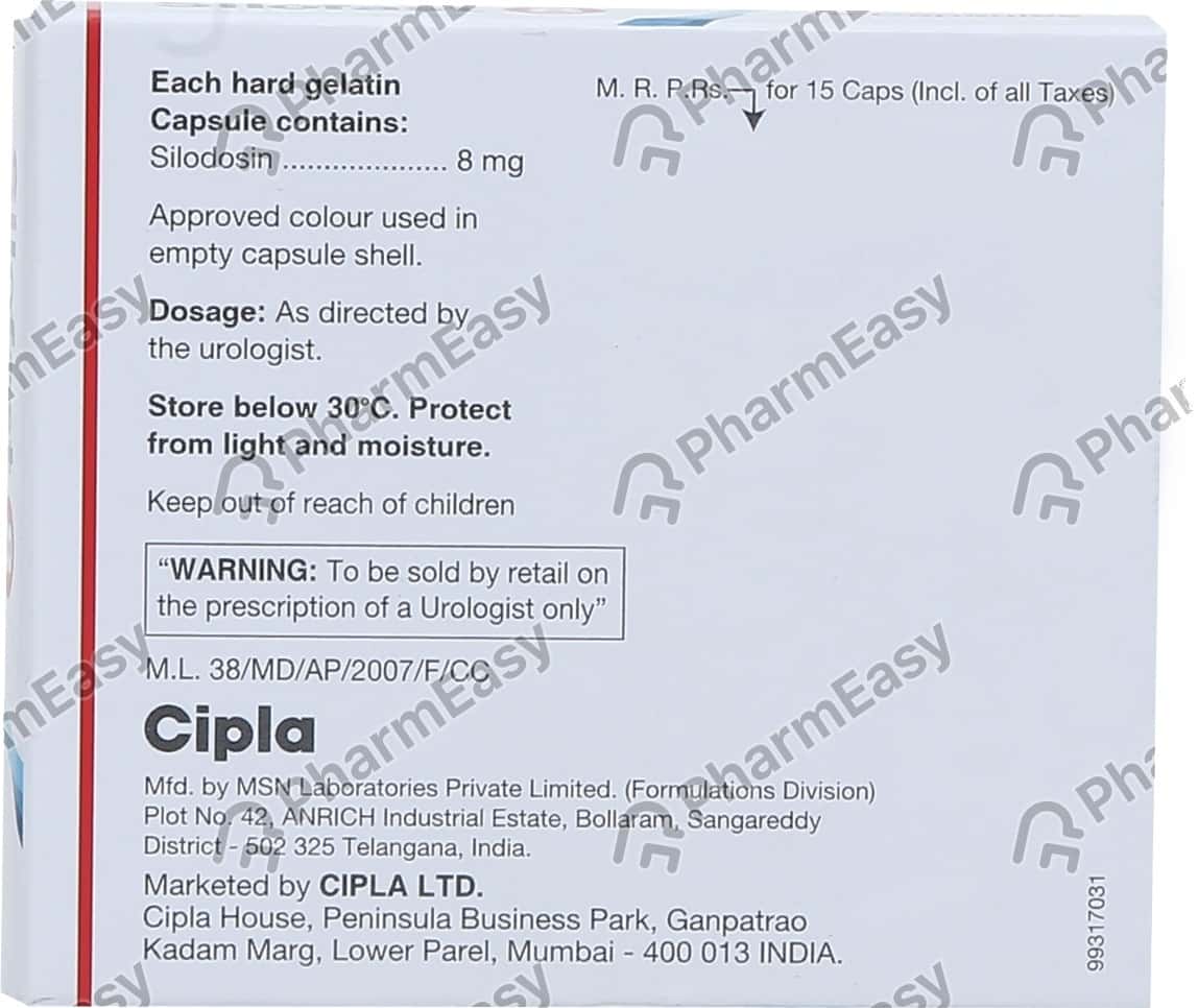 Silofast 8 MG Capsule (15): Uses, Side Effects, Price & Dosage | PharmEasy
