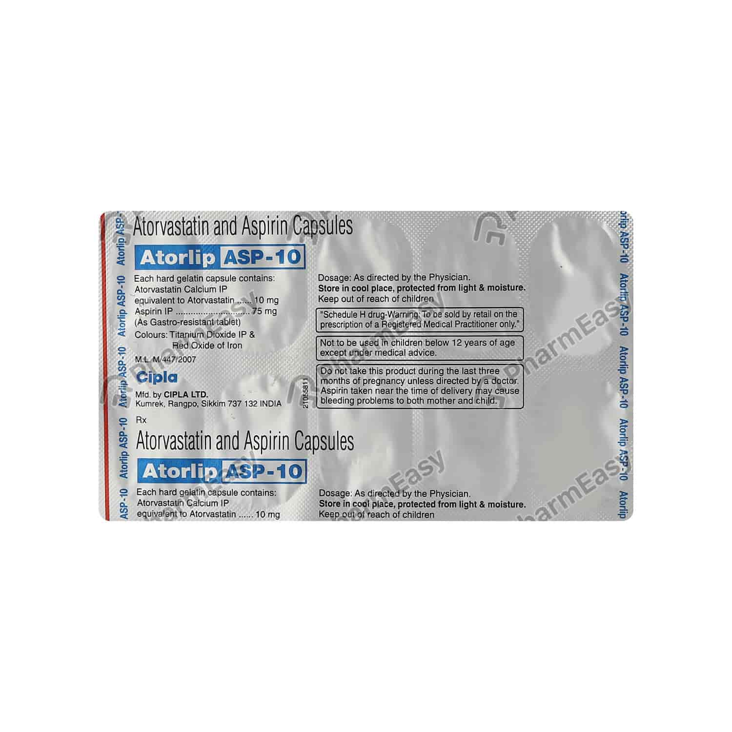 Atorlip Asp 10mg Capsule 10'S - Uses, Side Effects, Dosage, Composition ...