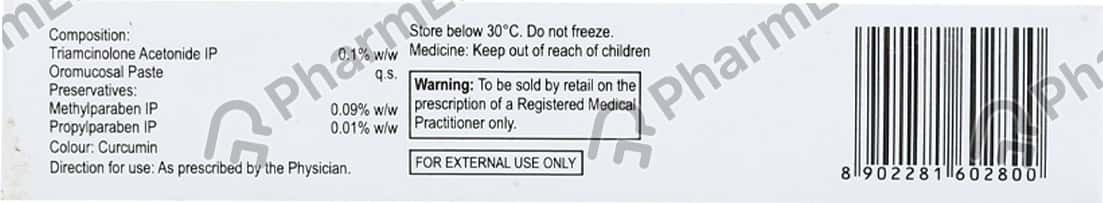Turbocort 0.1 %W/W Mouth Paste (15): Uses, Side Effects, Price & Dosage ...