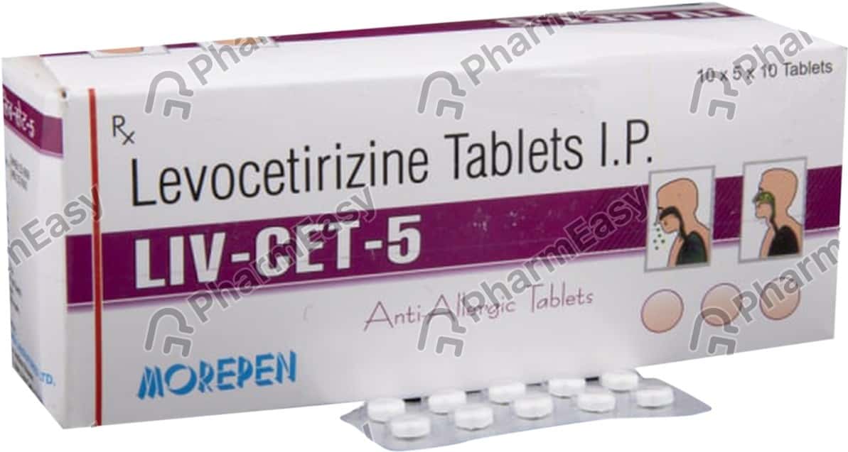 Liv Cet 5 MG Tablet (10): Uses, Side Effects, Price & Dosage | PharmEasy