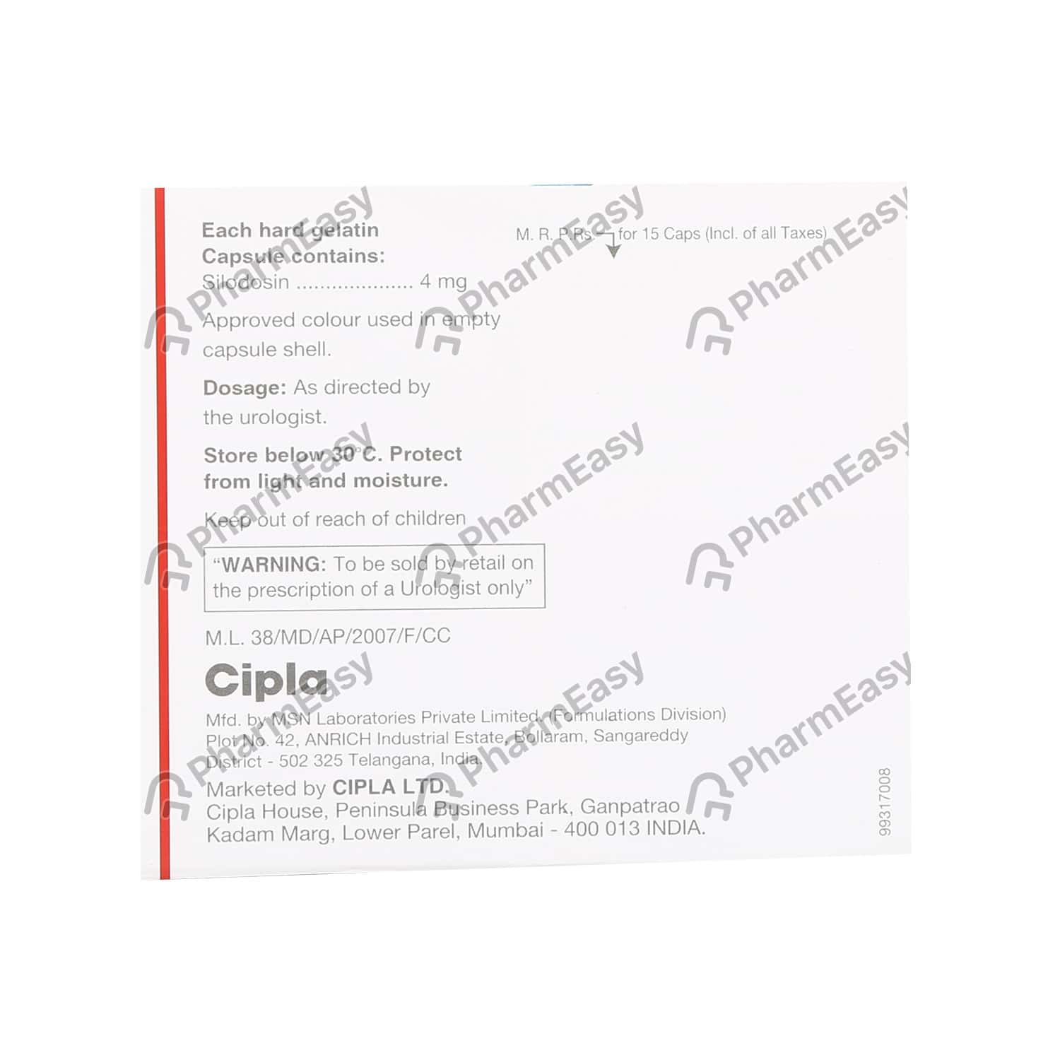 Buy Silofast 4 MG Capsule (15) Online at Flat 18% OFF* | PharmEasy