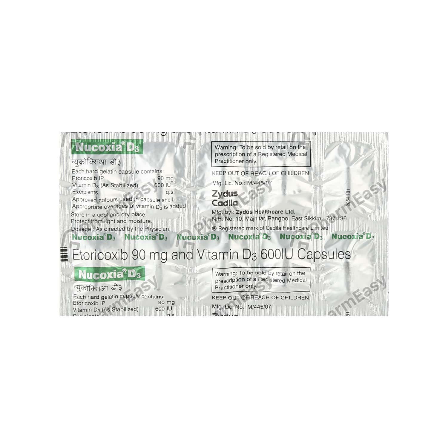 Nucoxia D3 90 MG Capsule (10) - Uses, Side Effects, Dosage, Composition ...